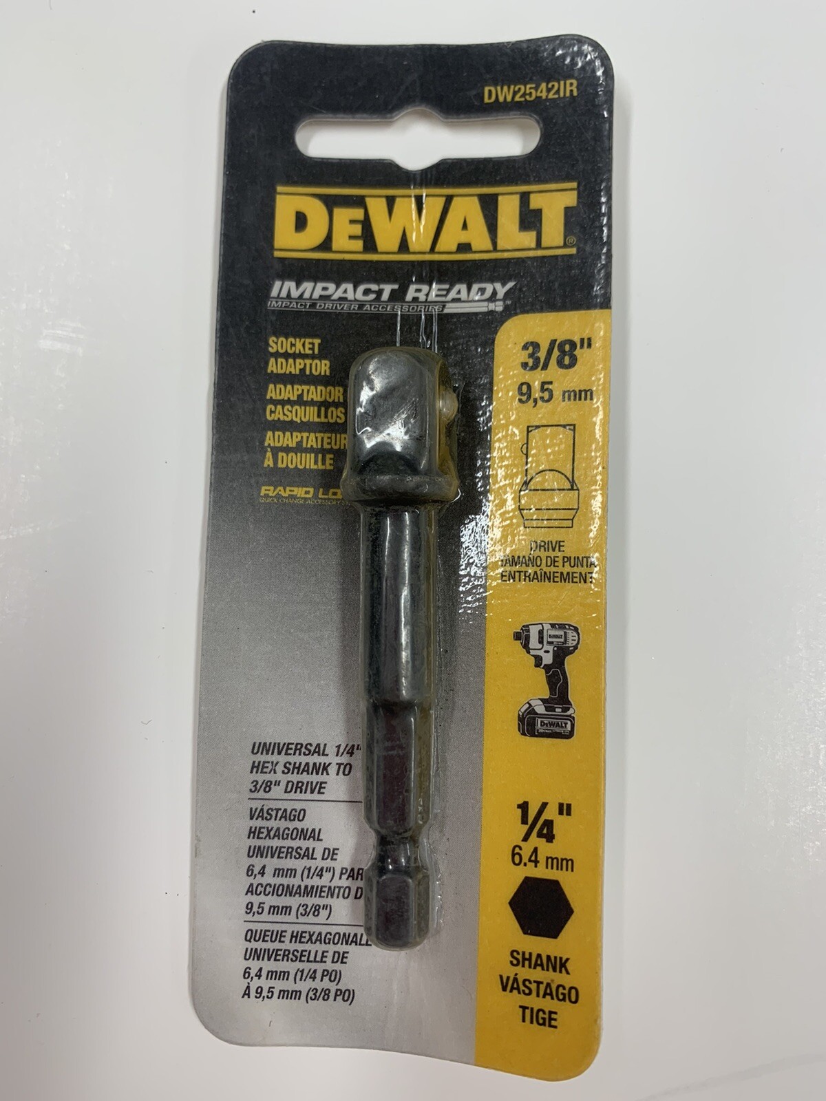 DeWalt Impact Ready Socket Adapter 3 in. L X 3/8 in. 1 pc | eBay