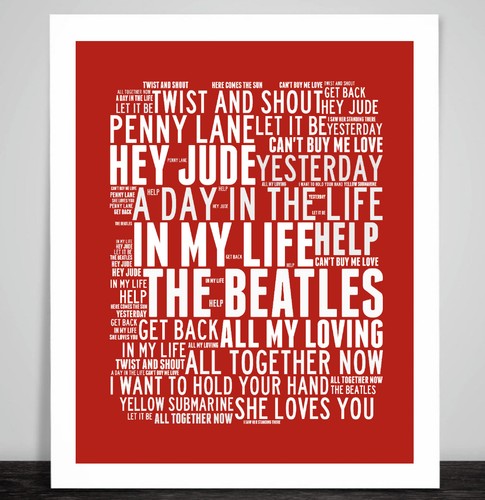 The Beatles Art Print Typography Song Music Titles Lyrics In My Life ...