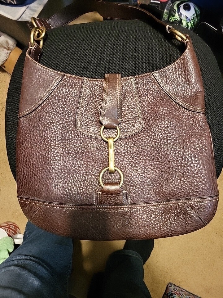 Coach Hamilton Hobo Pebbled Brown Leather Handbog - Gem