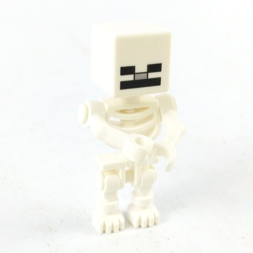 LEGO® White Skeleton Minifigure™ Curved Arms min011 Minecraft | eBay