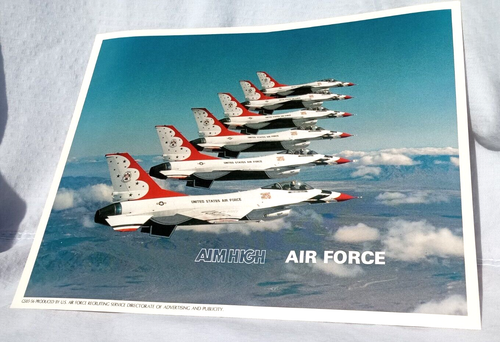 Vtg USAF Air Force RECRUITMENT ADVERTISING F-16 JET "Photograph Print ...
