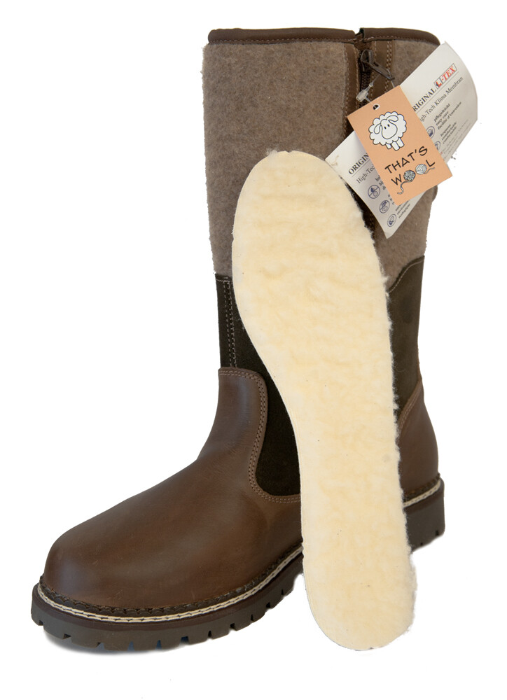 Lackner Stiefel Winter braun Leder Schurwolle Wolle Futter 7657/1 Lech ...