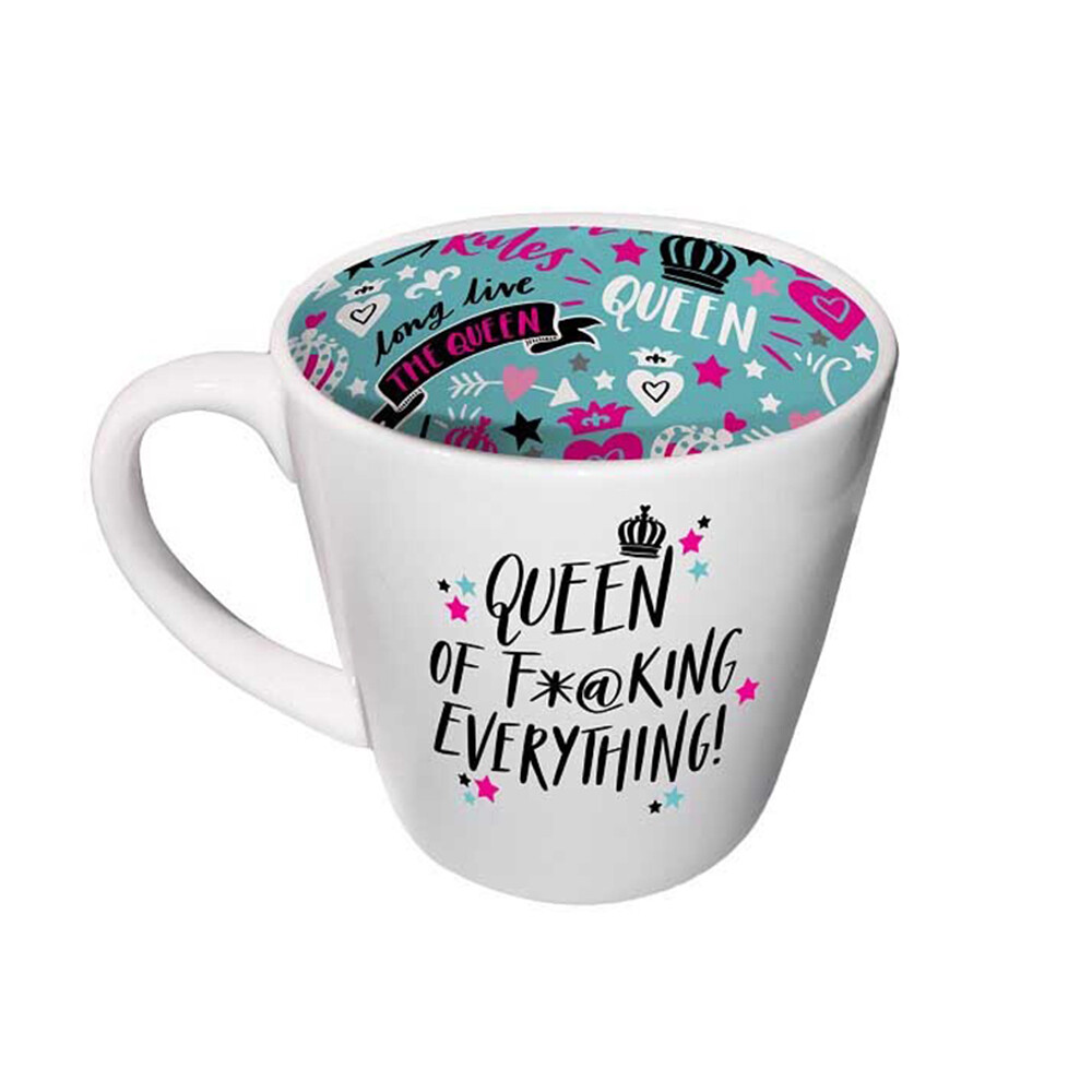 Queen Of Everything Inside Out Tea/Coffee 400ml Drinking Cup Novelty ...