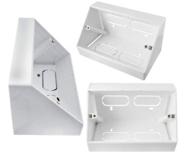 Angled Back Box 2 Gang Double Surface Mount Work Bench Sloping Pattress ...