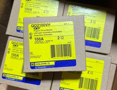 QO2100VH Square D 100 Amp 240V 2 Pole 22K Rated Plug in Circuit Breaker ...