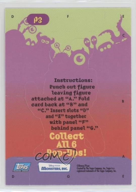 2001 Topps Monsters Inc Pop-Ups Boo #P3 0w4l | eBay