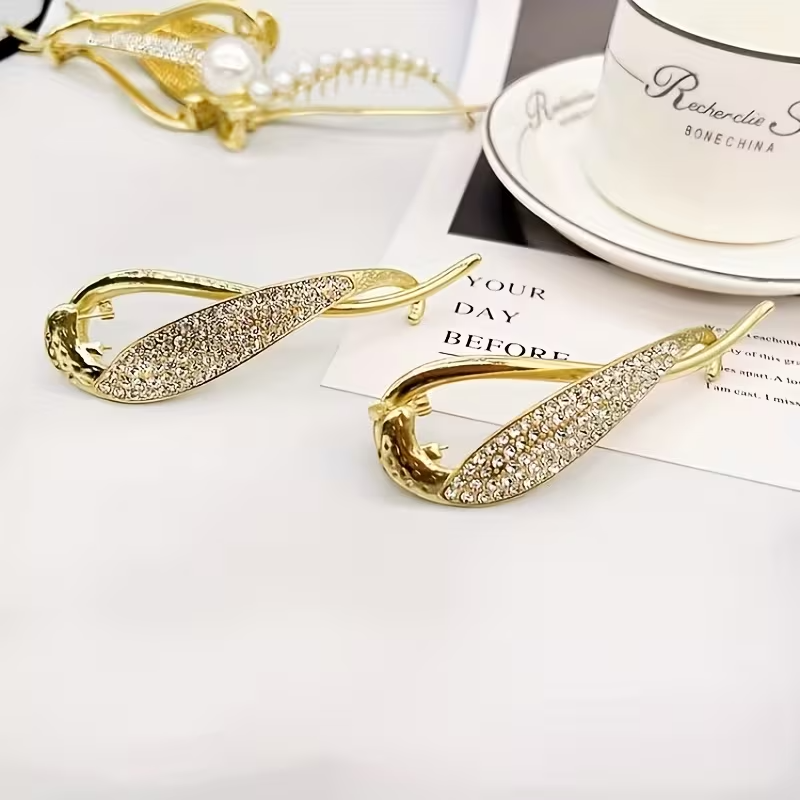4pcs Elegant & Rhinestone Fish Tail Hair Clips. | eBay