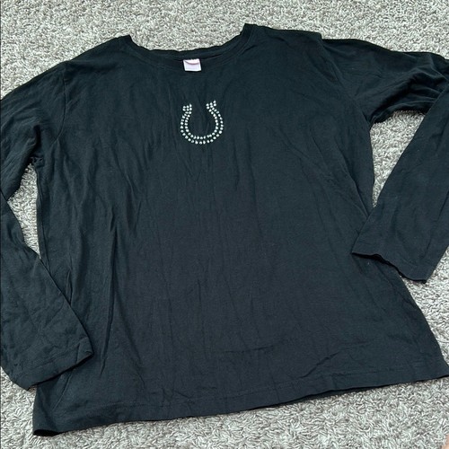 Indianapolis colts NFL football bling rhinestone black long sleeve t ...