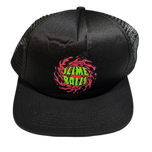 Slime Balls Skateboard Wheels Hat Logo Mesh Trucker Black | eBay