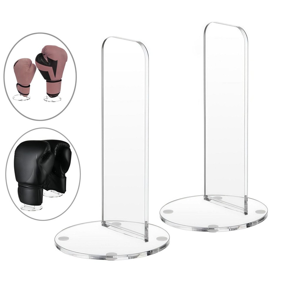 2x Boxing Glove Display Stand Acrylic Gloves Holder for Shelf Bar ...