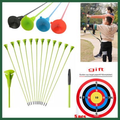 65cm Sucker Arrows Fiberglass Suction Cup + Target Papers Kids Bow ...