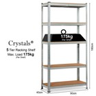 5 Tier Racking Shelf Heavy Duty Garage Shelving Storage Shelves Unit ...