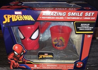 Marvel Spider-Man Toothbrush Holder for kids, Amazing Smile Set ...