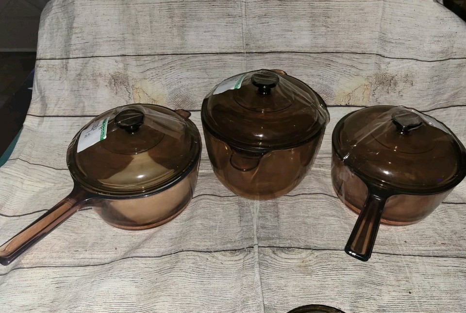 15 Piece Vision Ware Pyrex Corning Rangetop Cookware Dutch Pot Pan ...