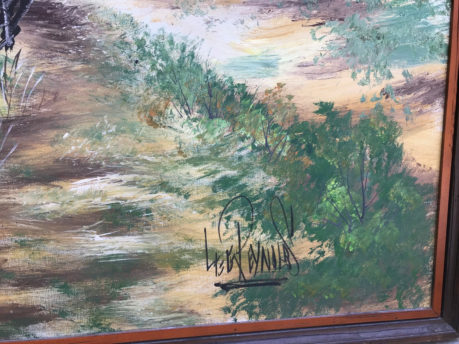 Great Lg. Orig. Vint. signed Lee Reynolds Country Cabin Chic Oil ...