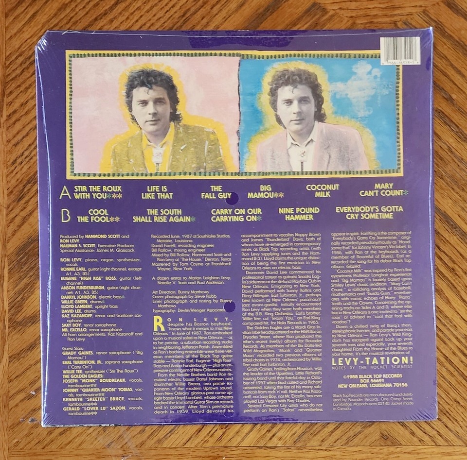 RON LEVY / SAFARI TO NEW ORLEANS ~ 1988 Black Top Album w Ronnie Earl ...