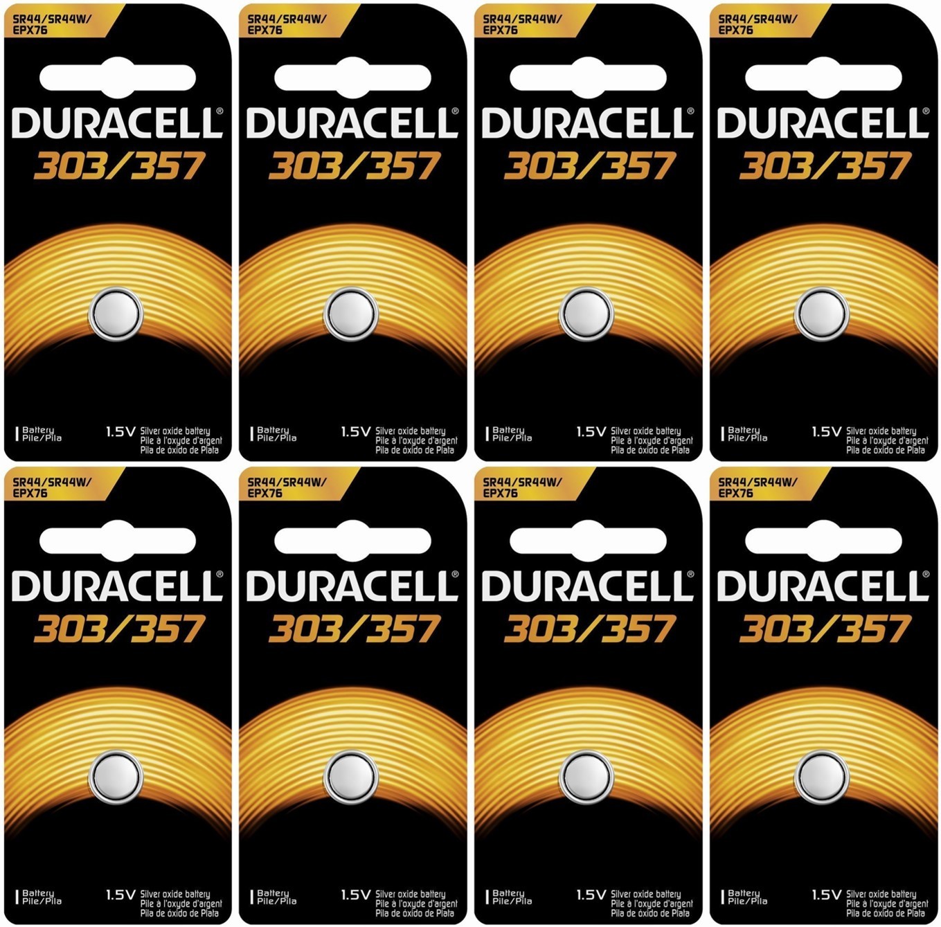 Duracell 357 303 SR44 LR44 A J Watch Batteries x 8 41333130095| eBay