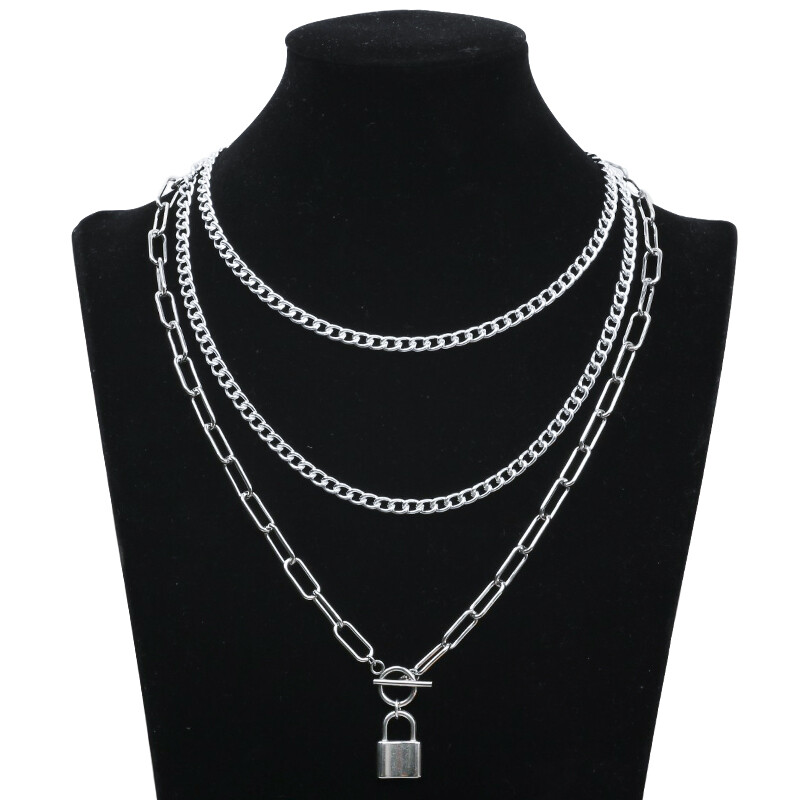 Stainless Steel Aesthetic Chain Around The Neck Choker Pendant Necklace ...