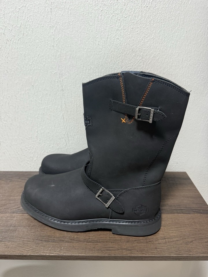 Harley Davidson Men's Jason Black Steel Toe Boots Shoes D93120 NEW men ...