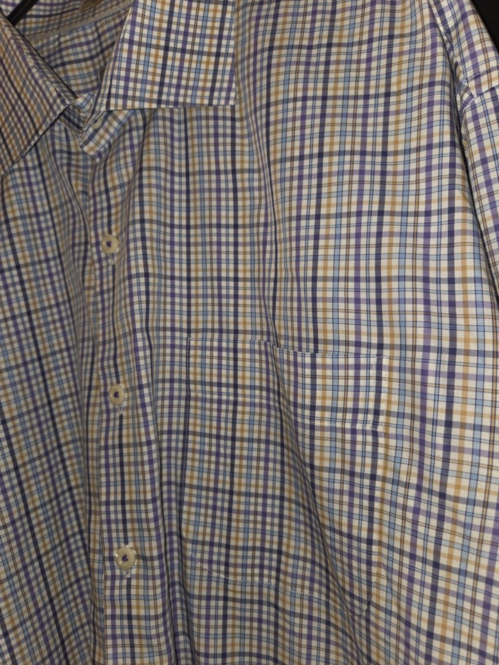 Peter Millar Gingham Check Plaid Shirt Men’s 2XL Multicolor Long Sleeve ...