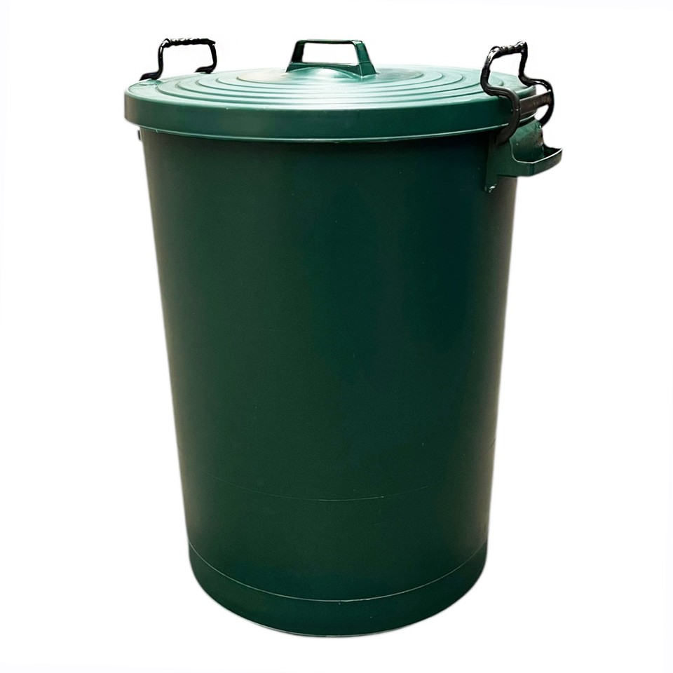 Extra Large Clip Bin Green 110L Plastic Dustbin Recycling Garden Waste ...
