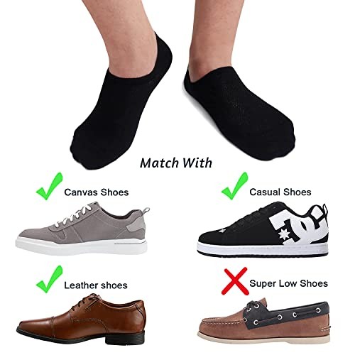 Mens No Show 8 Pairs Invisible Low Cut Cotton Non Slip Short 9-11 8 Pure Black | eBay