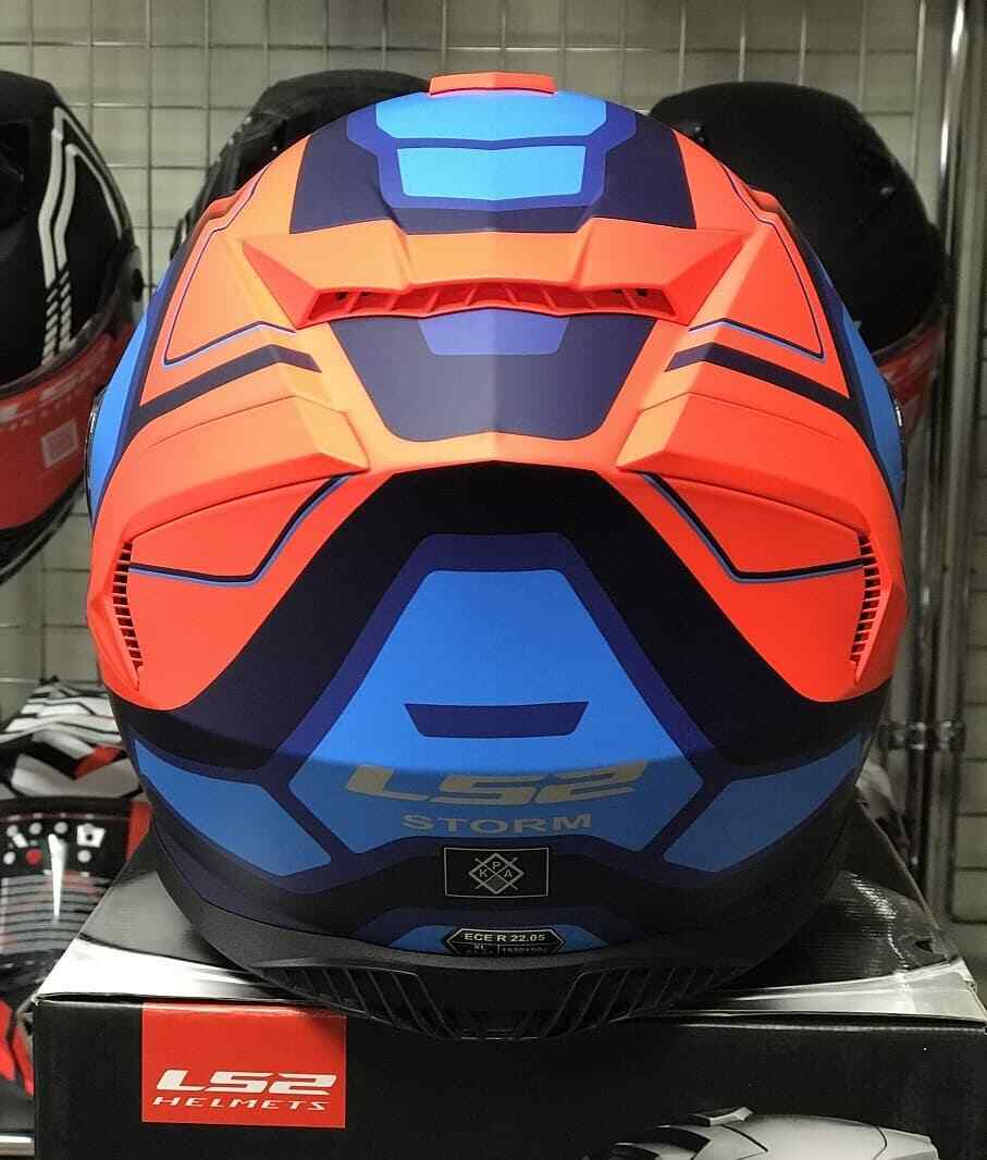 S Small LS2 STORM FASTER Full Face Road Motorbike Helmet Matt Orange ...