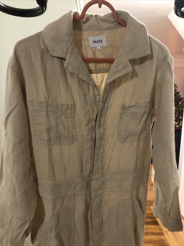 MATE Linen Long Sleeve Jumpsuit - Natural - Size Small Brand New W/Tags ...