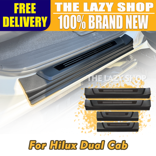 Black Scuff Plate for Toyota Hilux Dual Cab 2015+ Door Sills Protector ...