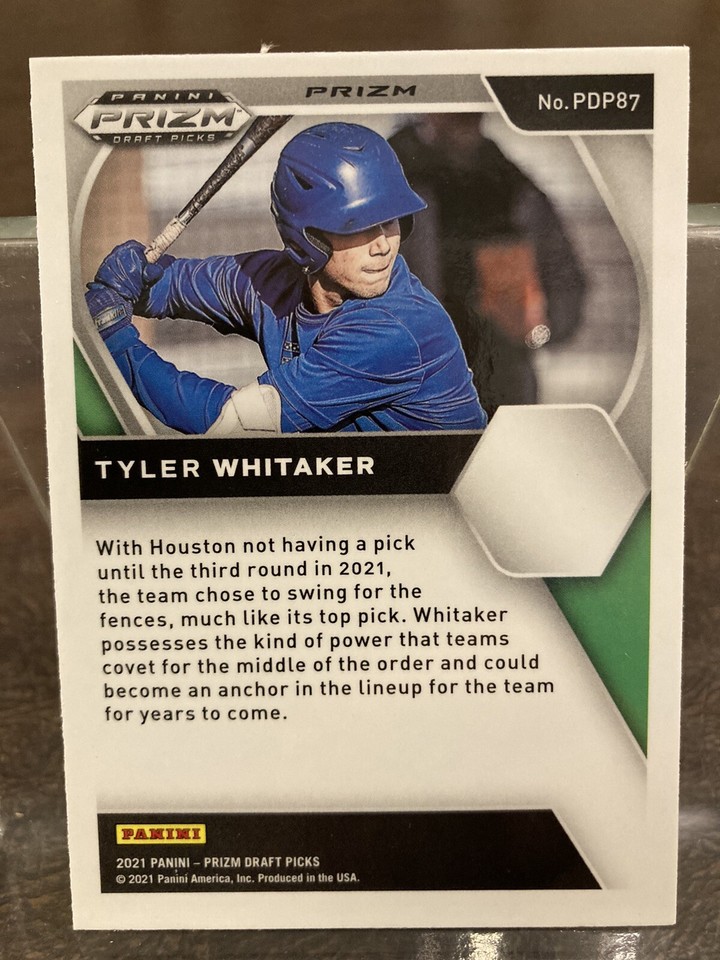 2021 Panini Prizm Draft Picks Tyler Whitaker Silver Prizm #PDP87 Astros ...