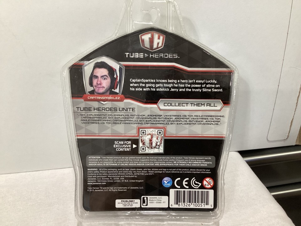 Jazwares Tube Heroes Captain Sparklez Action Figure &Accessories New ...