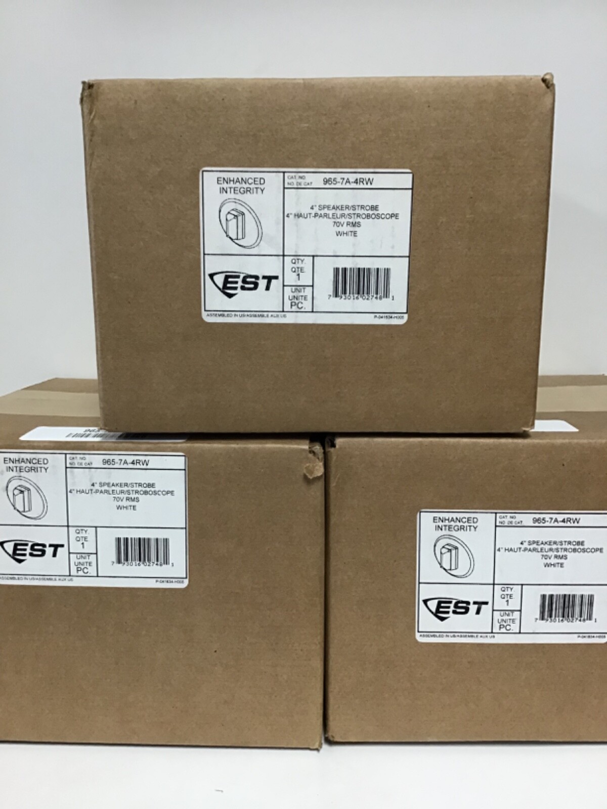 EST Edwards 965-7A-4RW Fire Alarm 4” Speaker Strobe 70 vRMS White NEW ...