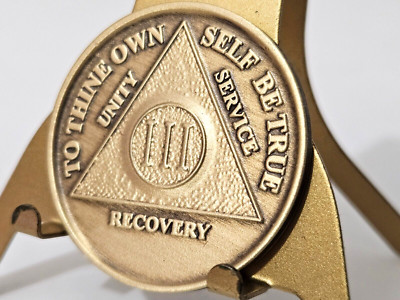 Alcoholic 3 Year Recovery Bronze Chip Medallion Coin Medal Token AA ...