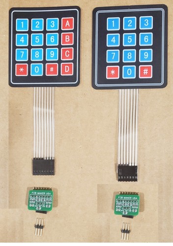 NEW*4x4 4x3 Matrix Keypad membrane*FCB Maker USA Key pad "One Pin ...