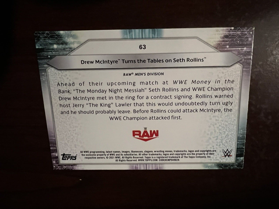 2021 Topps WWE #63 - Drew McIntyre Turns the Tables on Seth Rollins | eBay