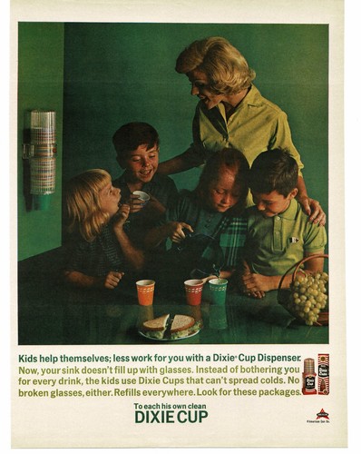1962 Dixie Cup Wall Dispenser Vintage Print Ad Plaid Fashion Retro ...