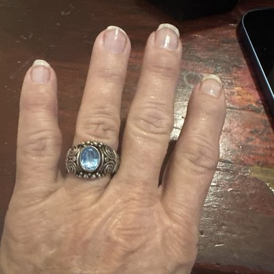 BA Bali Sterling Silver & Blue Topaz Ring Size 8 Grams 7.4 | eBay