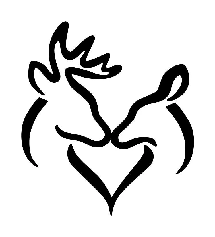 Buck And Doe Heart Decal