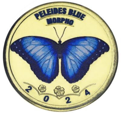 Palm Island 5 ducats 2024 UNC Spain Canary Islands Butterfly - Morpho Peleida | eBay