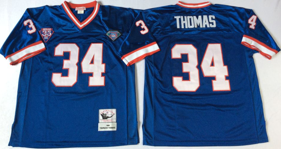 Vintage Thurman Thomas #34 Buffalo Bills Throwback Stitched Jersey | eBay