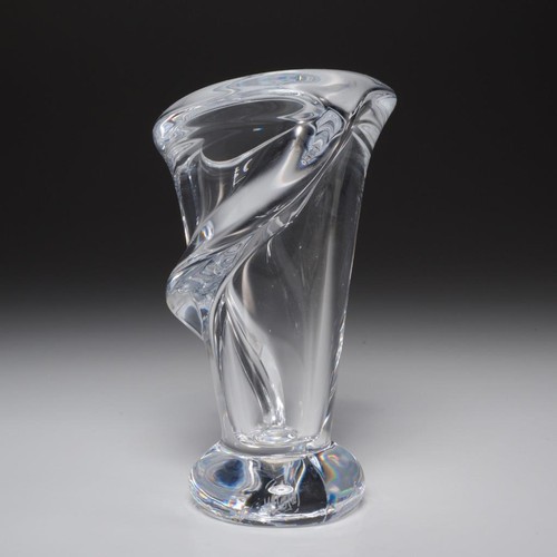 Vannes Le Chatel Vase France Crystal Art Glass Calla Lily Shape 7"h | eBay