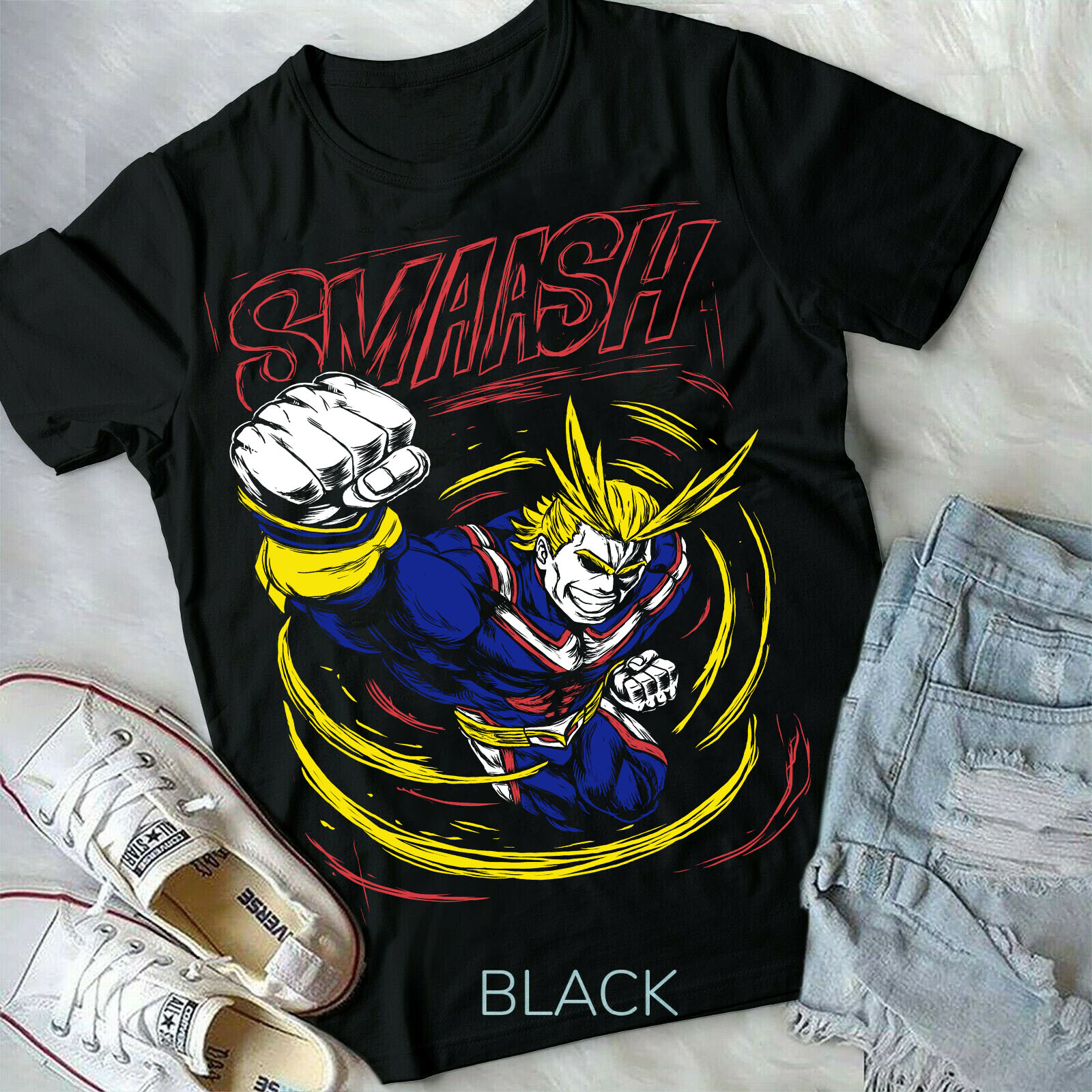 all might t-shirt,plus ultra,boku no hero academia anime manga black ...