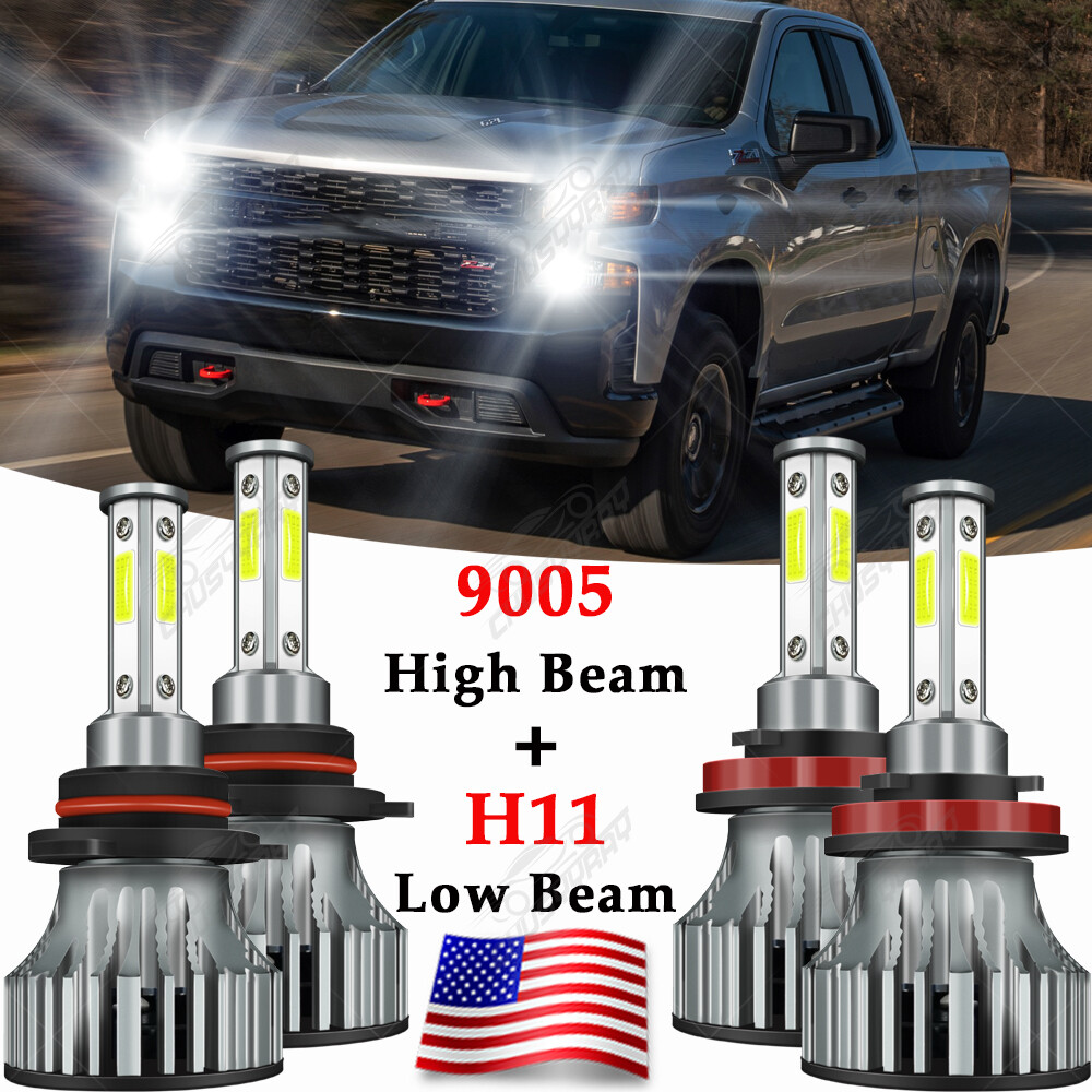 For 2019 2020 2021 Silverado 1500 WT Custom Trail Boss LED Headlight 4 ...