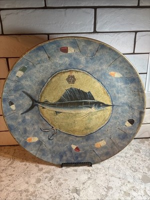 Susan Riggsbee White Sailfish Decorative 14 Plate by Wild Apple ...