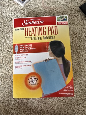 Sunbeam Health King Size Heating Pad Moist/Dry Ultra Heat Arthritis ...