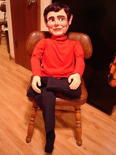 Hand-carved professional ventriloquist figure/classic dummy; 43 inches ...