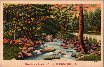 Postcard Greetings From English Center PA Linen Unposted | eBay
