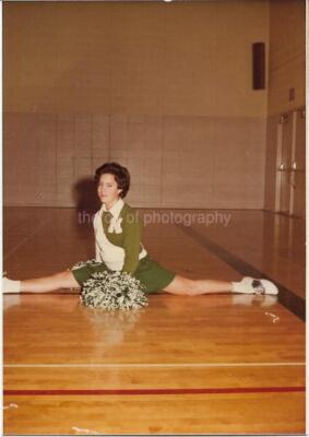 Cheerleader FOUND PHOTOGRAPH Color SPLIT GIRL Original Snapshot VINTAGE ...