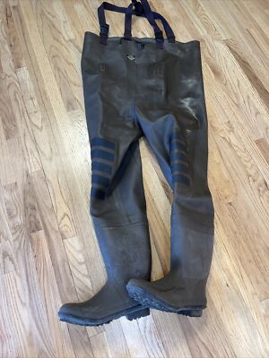Rubber Chest Waders Mens Sz 14 White River Fly Shop | eBay