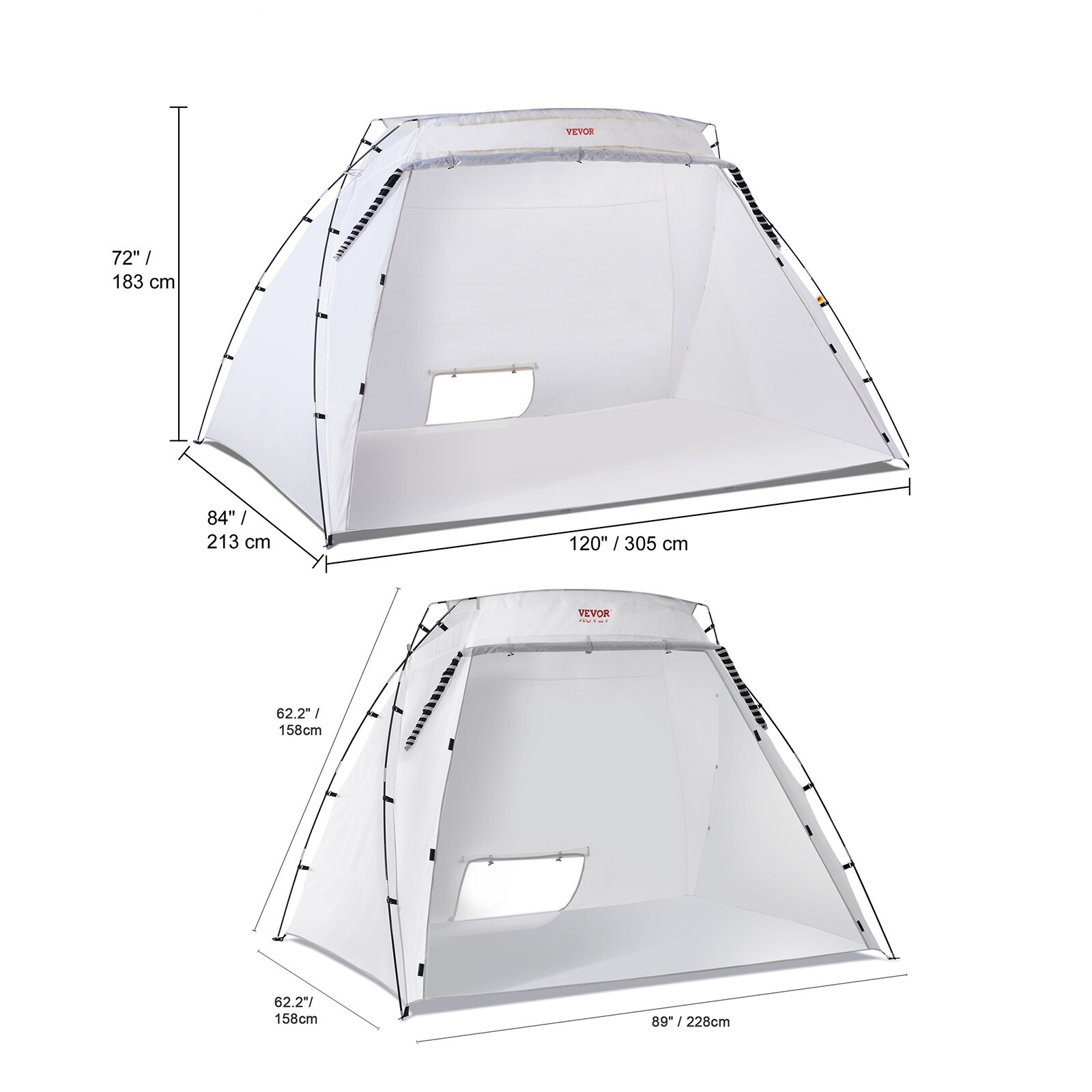 VEVOR Spray Paint Shelter Spray Paint Tent 7.5x5.2x5.2ft/10x7x6ft ...